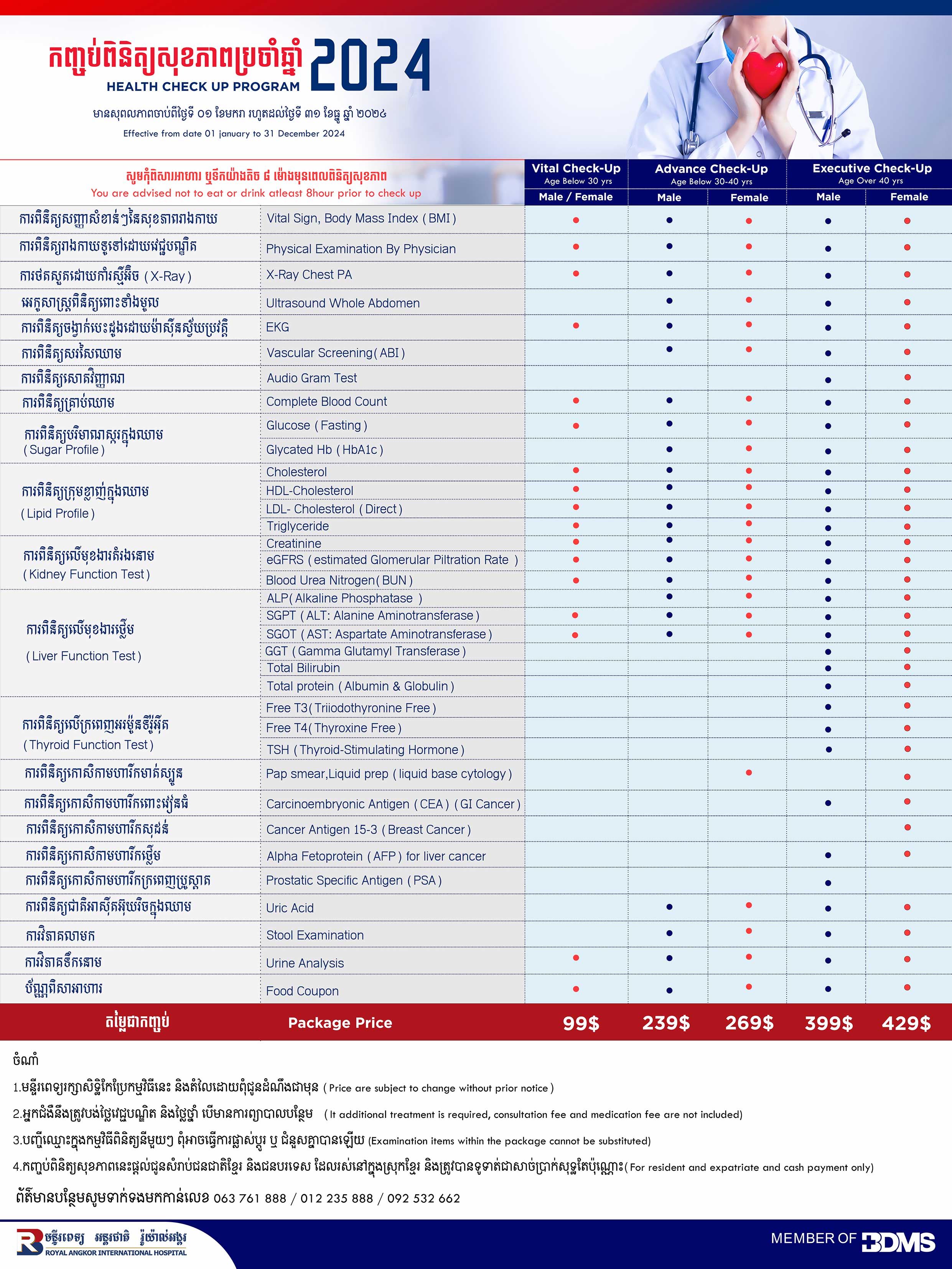 Health check up program | Royal Angkor International Hospital